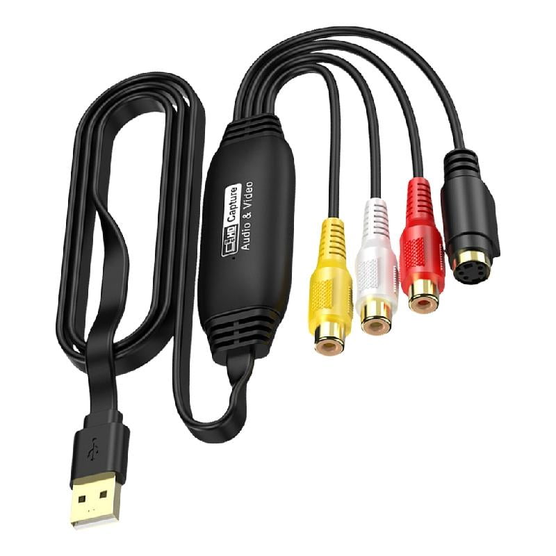 VHS to USB Video Grabber Adapter Cord Acquisition Card Supports ...