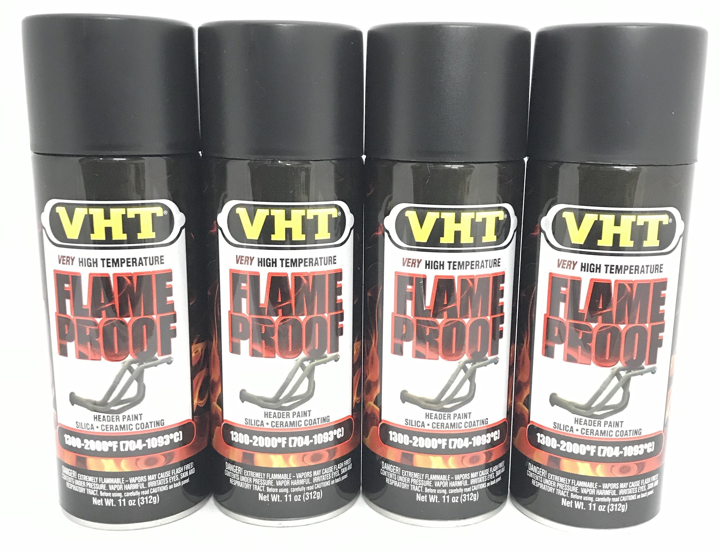 VHT SP102-4 PACK FLAT BLACK High Temperature Flame Proof Header Paint ...