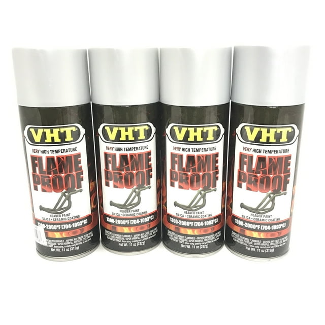 VHT SP106-4 PACK FLAT SILVER High Temperature Flame Proof Header Paint ...
