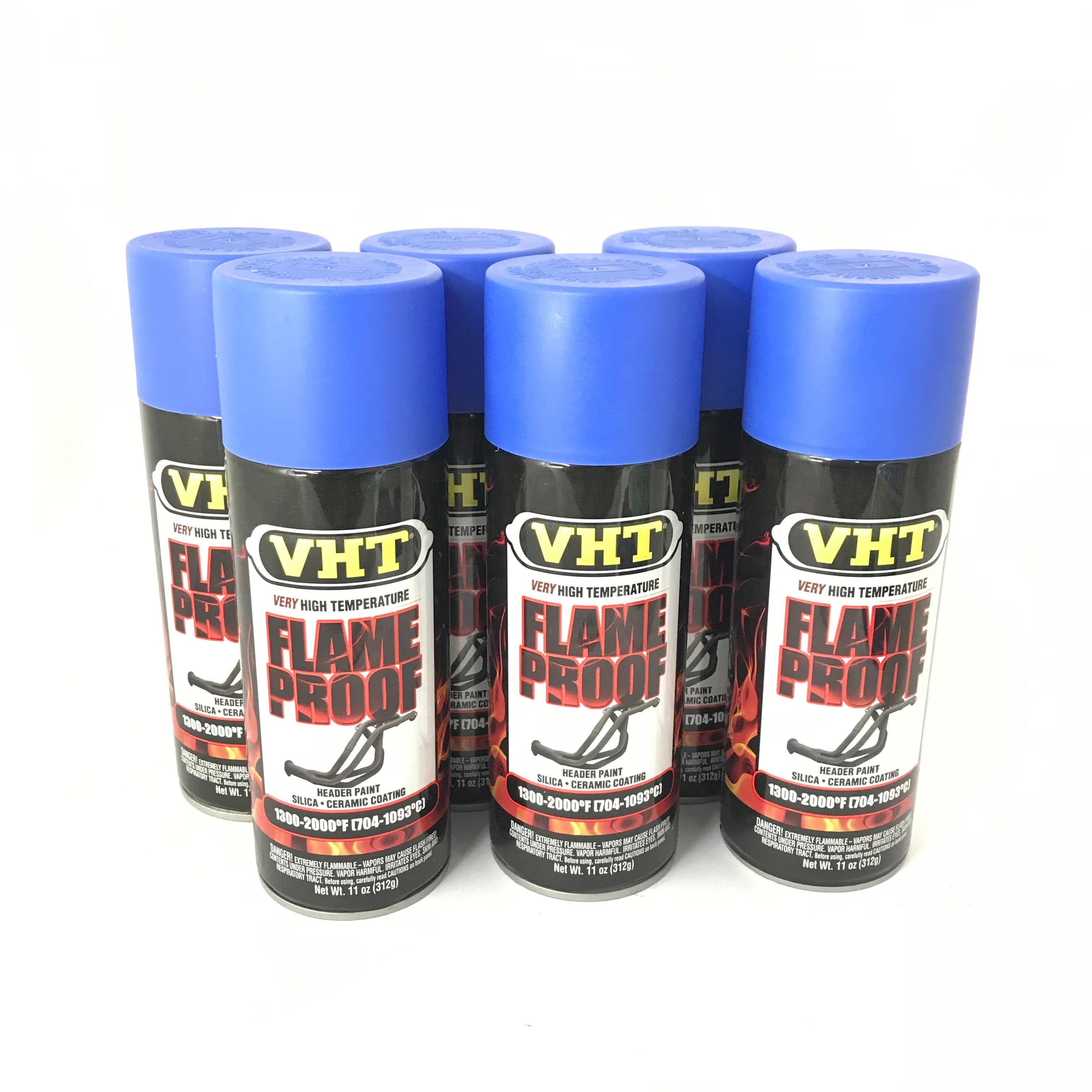 VHT SP110-6 PACK High Temperature Flame Proof FLAT BLUE Header Spray ...