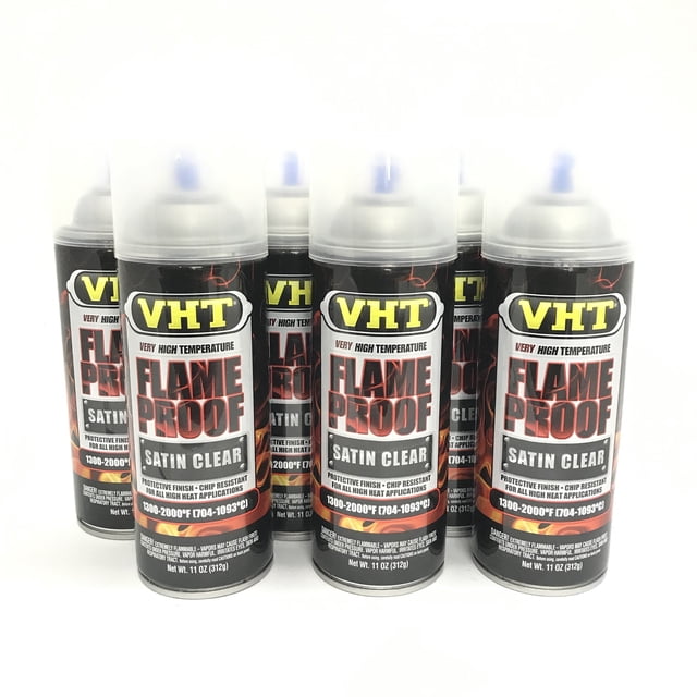 VHT SP115-6 PACK SATIN CLEAR High Temperature Flame Proof Header Paint ...