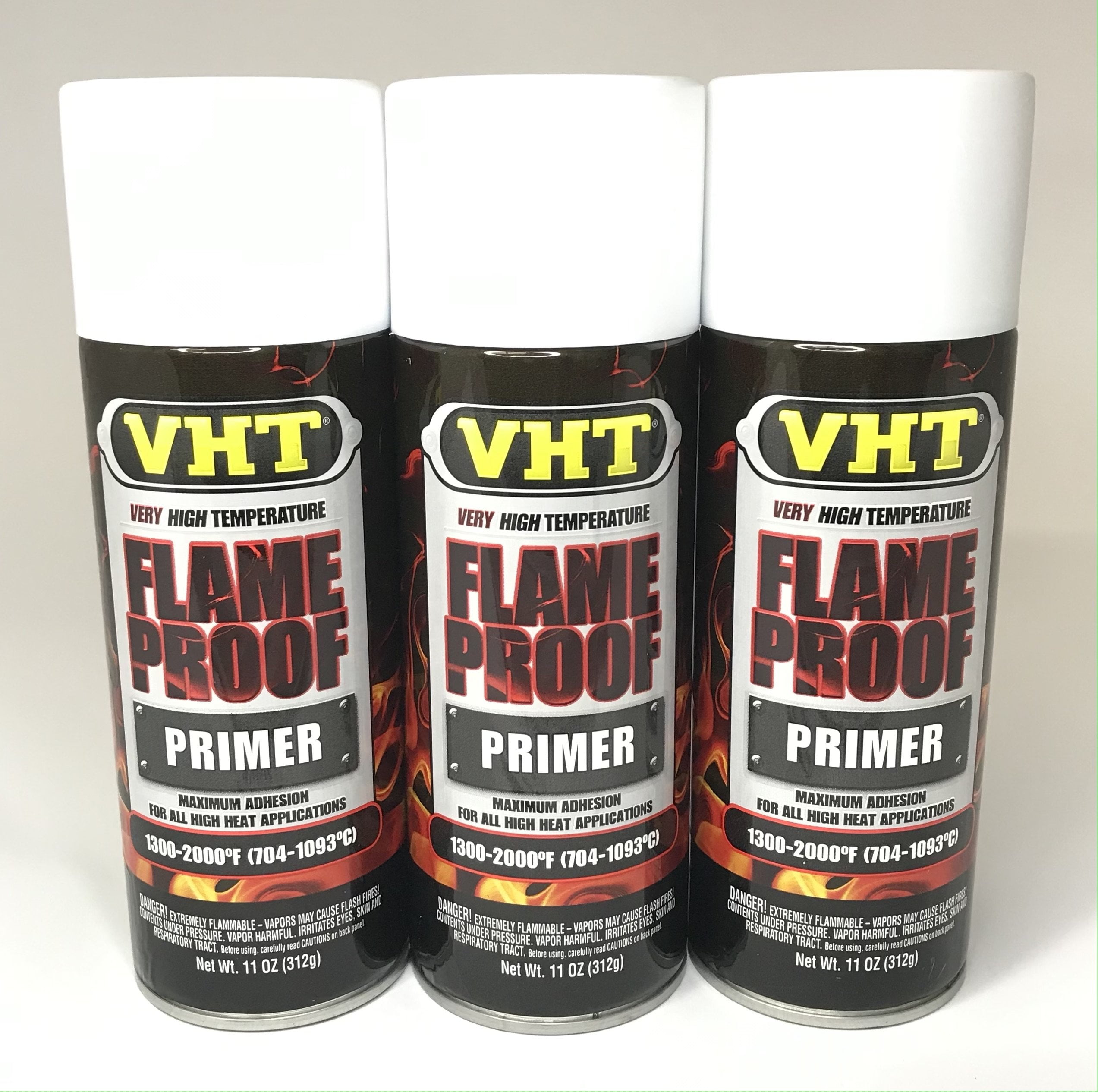 VHT SP118-3 PACK FLAT WHITE High Temperature Flame Proof Header Paint ...