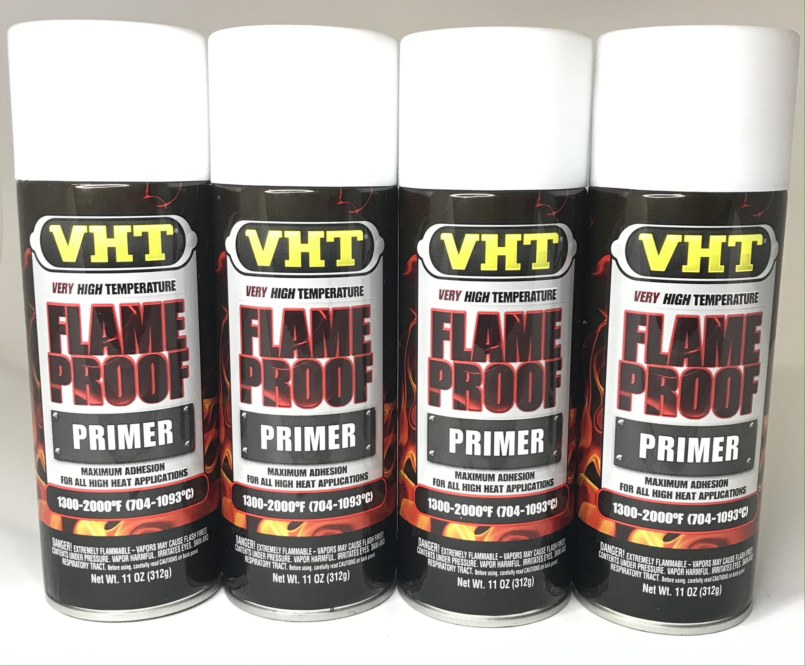 VHT SP118-4 PACK FLAT WHITE High Temperature Flame Proof Header Paint ...