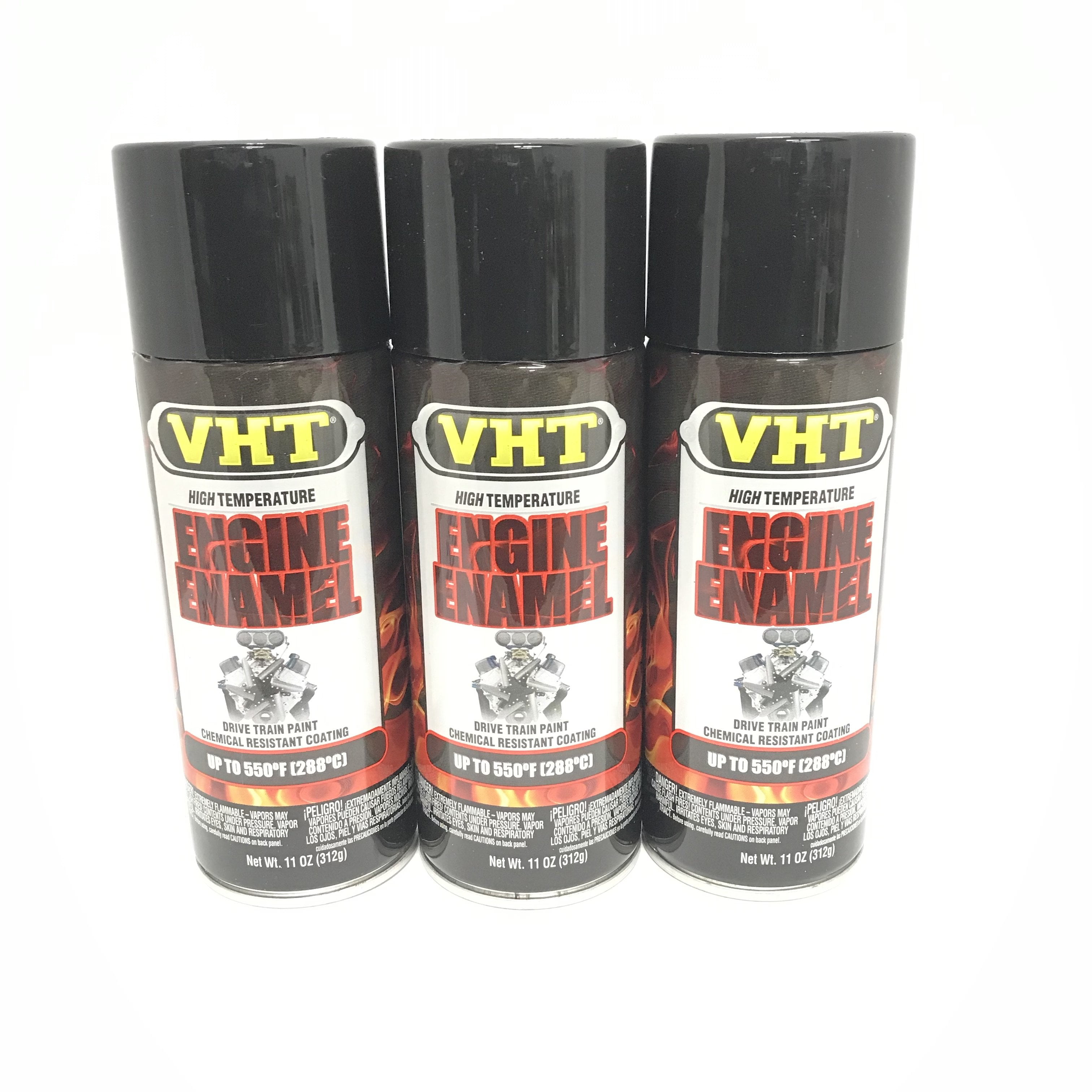 VHT SP124-3 PACK GLOSS BLACK Engine Enamel High Heat Drive Train Paint ...