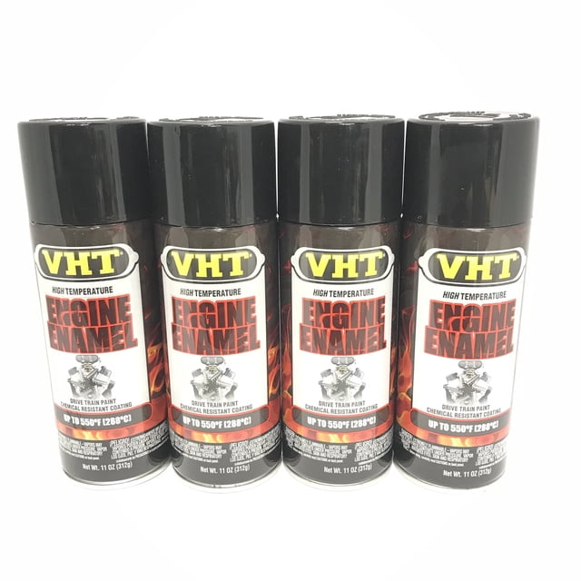 VHT SP124-4 PACK GLOSS BLACK Engine Enamel High Heat Drive Train Paint ...