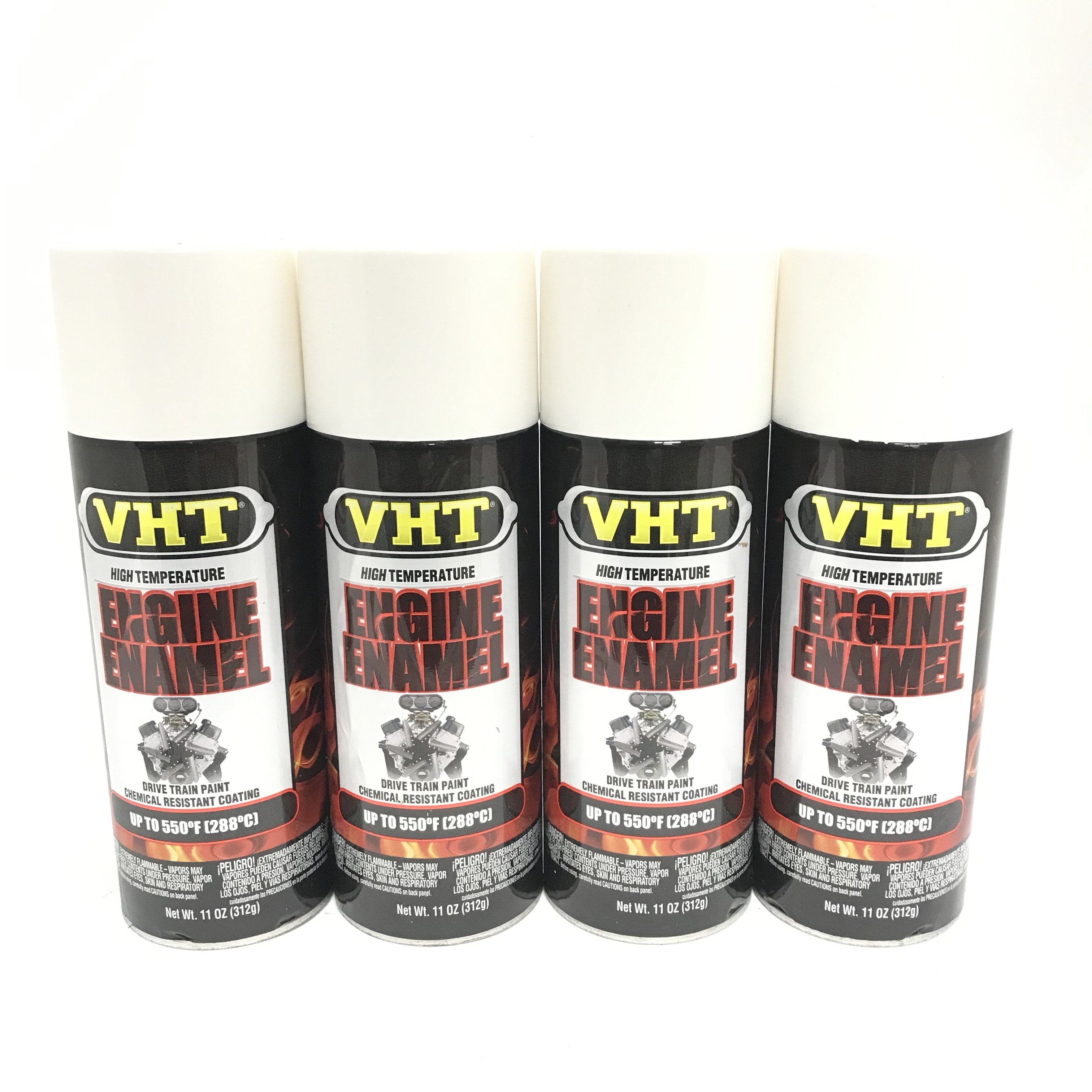 VHT SP129-4 PACK GLOSS WHITE Engine Enamel High Heat Drive Train Paint ...