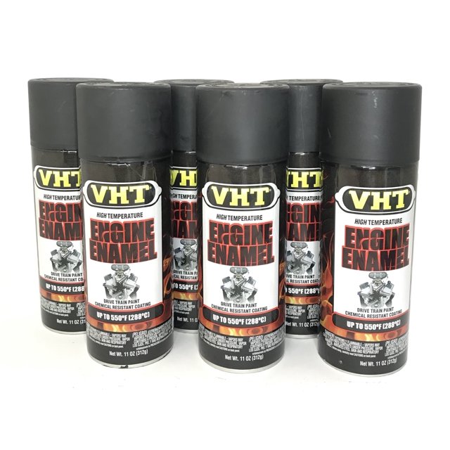 VHT SP130-6 PACK FLAT BLACK Engine Enamel High Heat Drive Train Paint ...