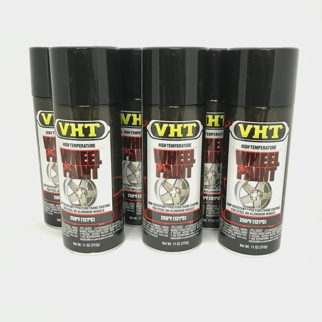 VHT SP187-6 PACK GLOSS BLACK Wheel Paint Chip & Fade Resistant-11 oz ...