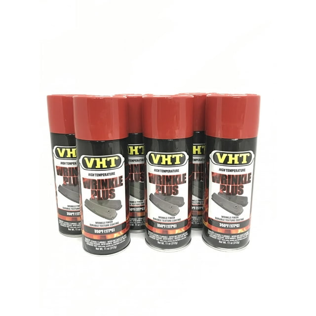 VHT SP204-6 PACK RED High Temperature Wrinkle Finish Durable Texture ...