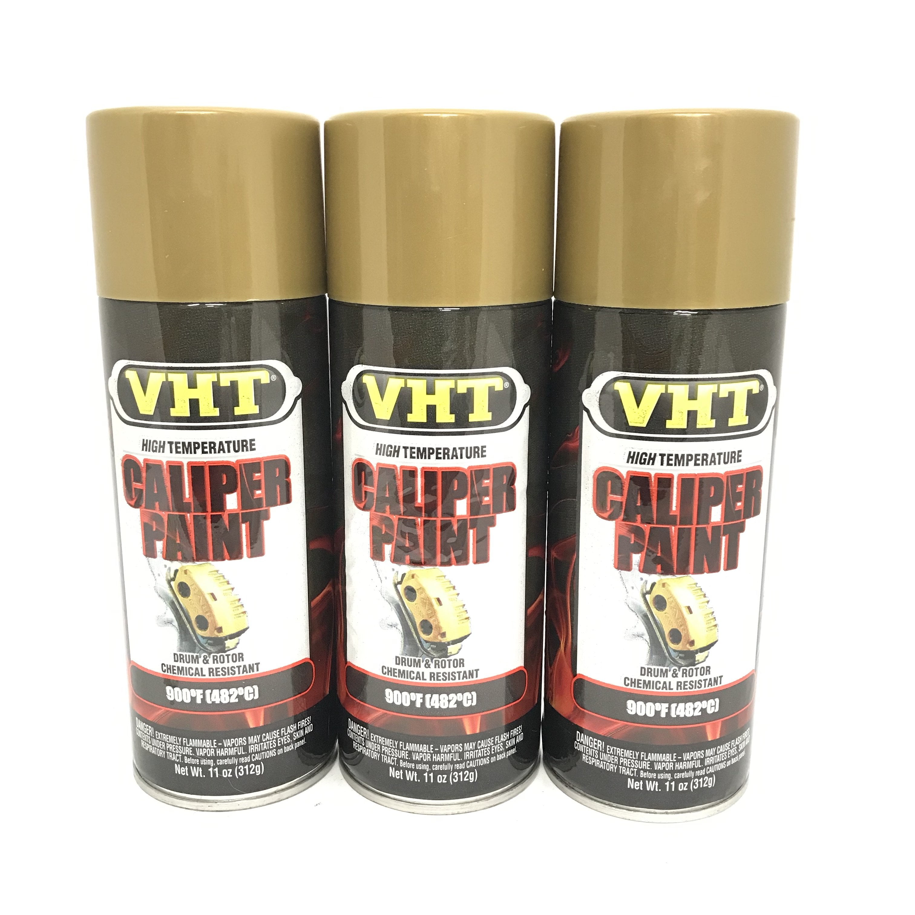 VHT SP736-3 PACK GOLD Brake Caliper Paint, Drums, Rotors Paint - High ...