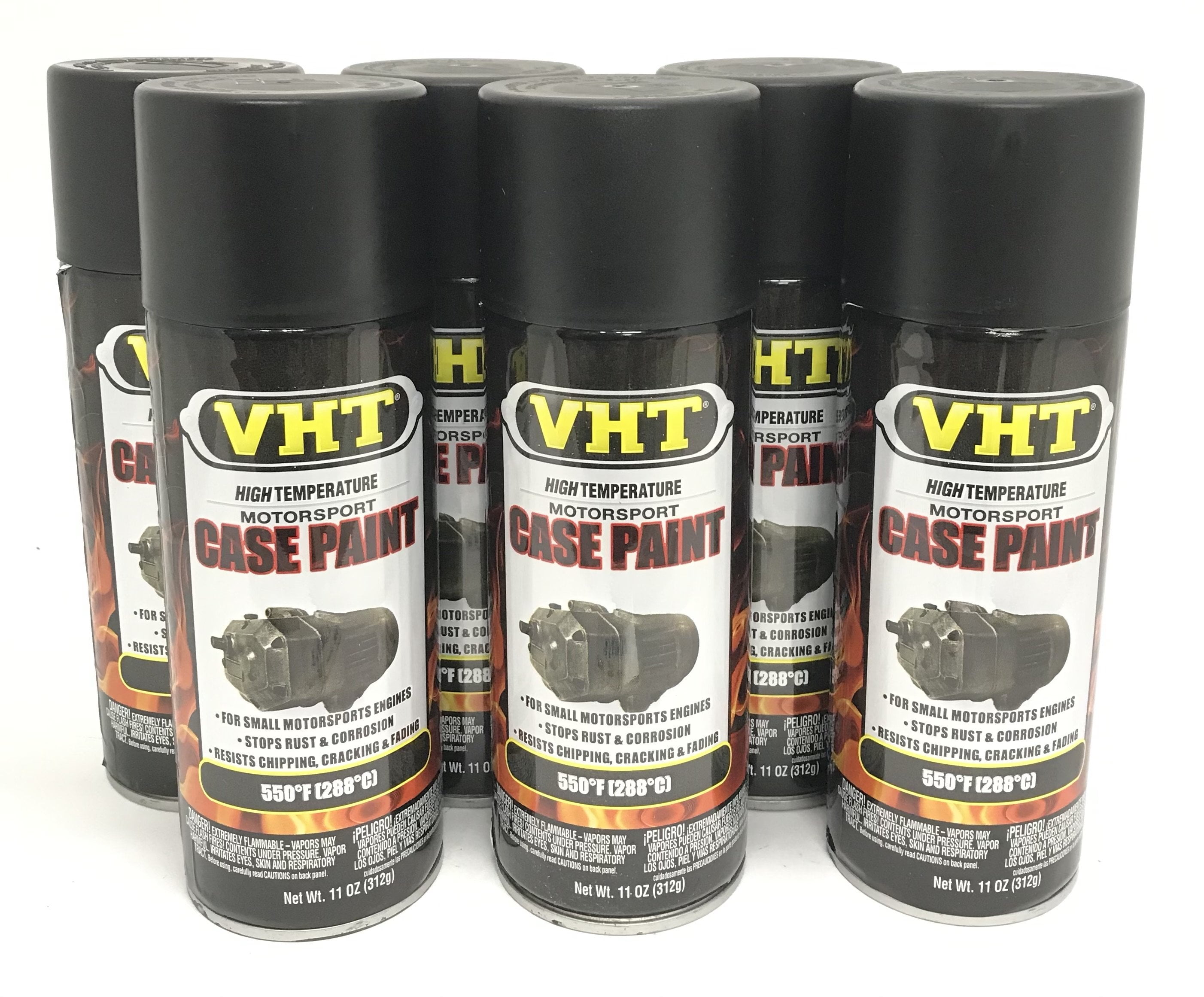 VHT SP903-6 PACK High Temperature SATIN BLACK Case Paint with Ceramic ...