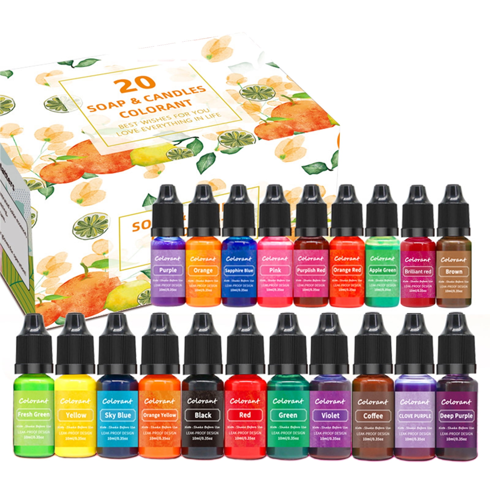 VHUNT 20 Colors Liquid Candle Dye Set, 10ml Each, Suitable for Soy ...