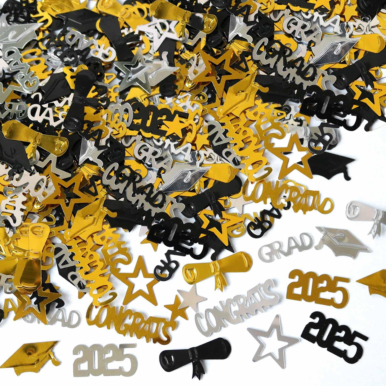 VHUWE Congrats Grad Graduation DHF10 Confetti 2025, 1.1 oz Black Gold ...