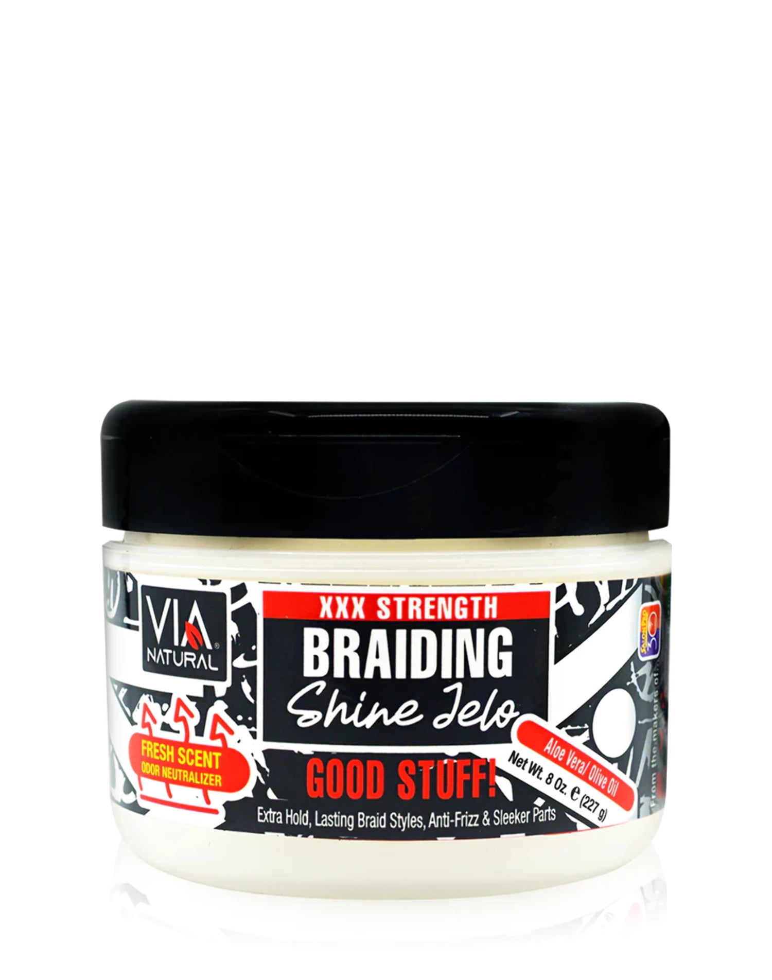 VIA - Natural GOOD STUFF! XXX Strength Braiding Shine Jelo - Walmart.com