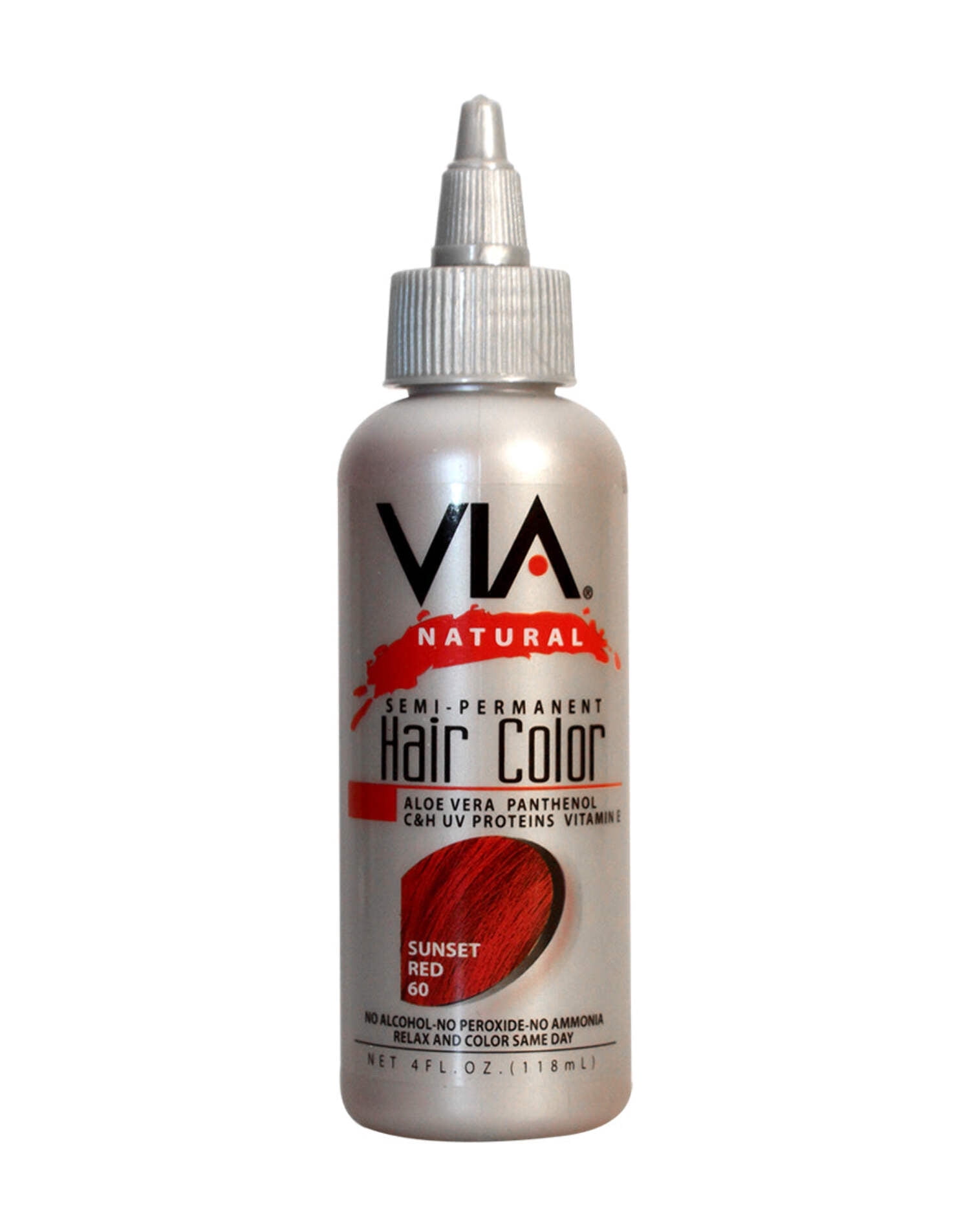 VIA - Natural Semi-Permanent Hair Color SUNSET RED 60 - Walmart.com