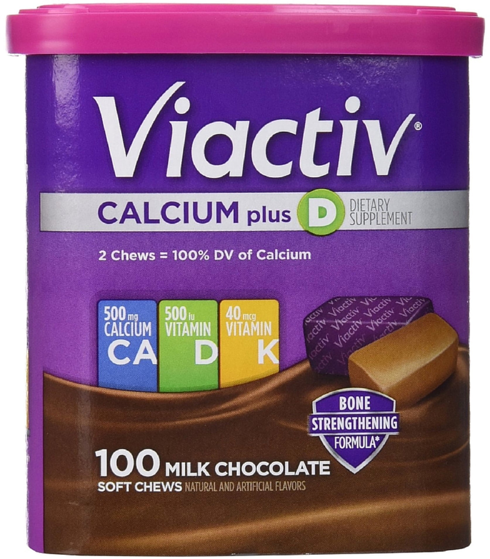 VIACTIV Chewable Vitamins Supplements, Calcium Plus D, Soft Chews, Milk ...