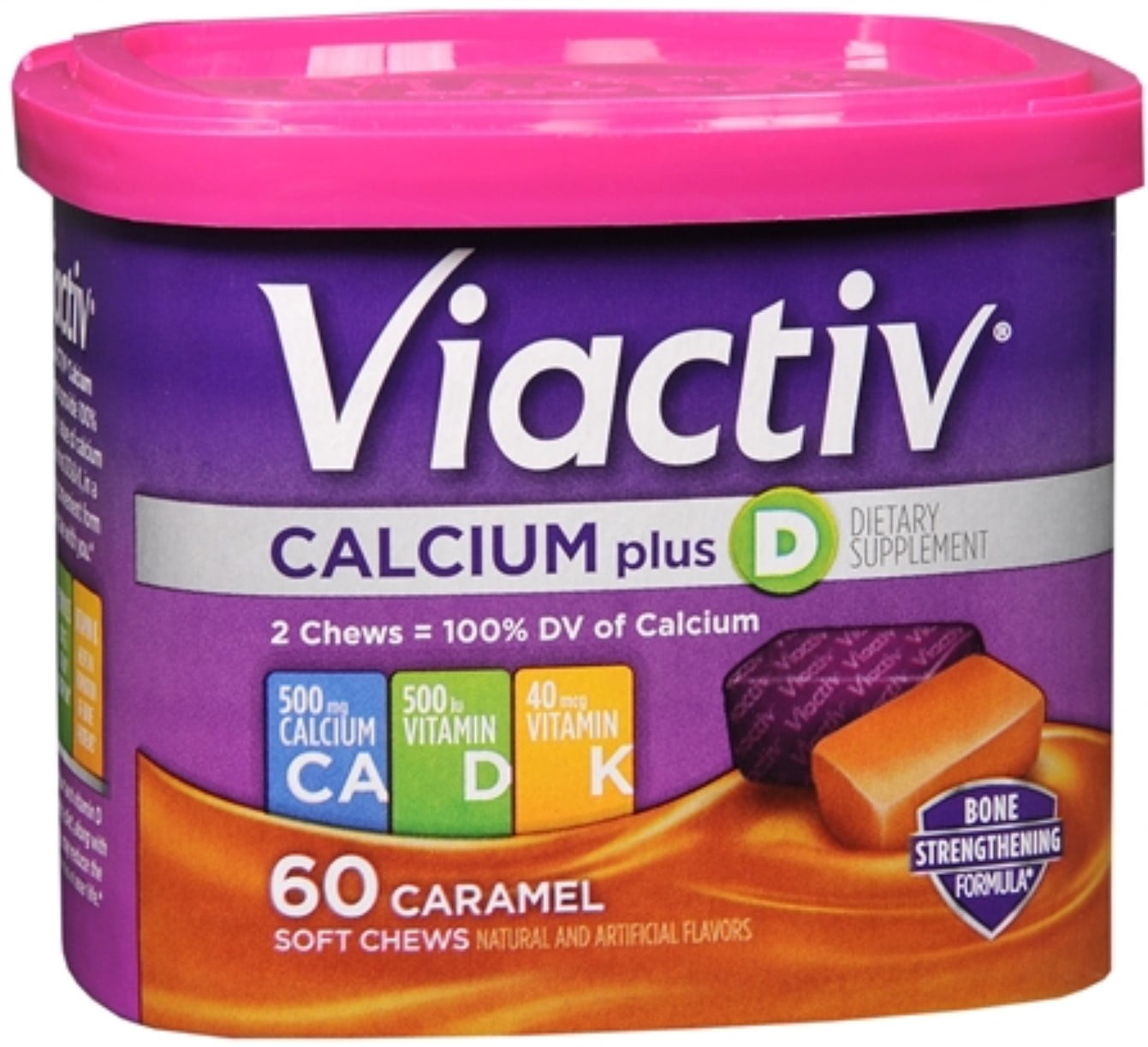 VIACTIV Calcium Soft Chews Caramel 60 Each (Pack of 2) - Walmart.com