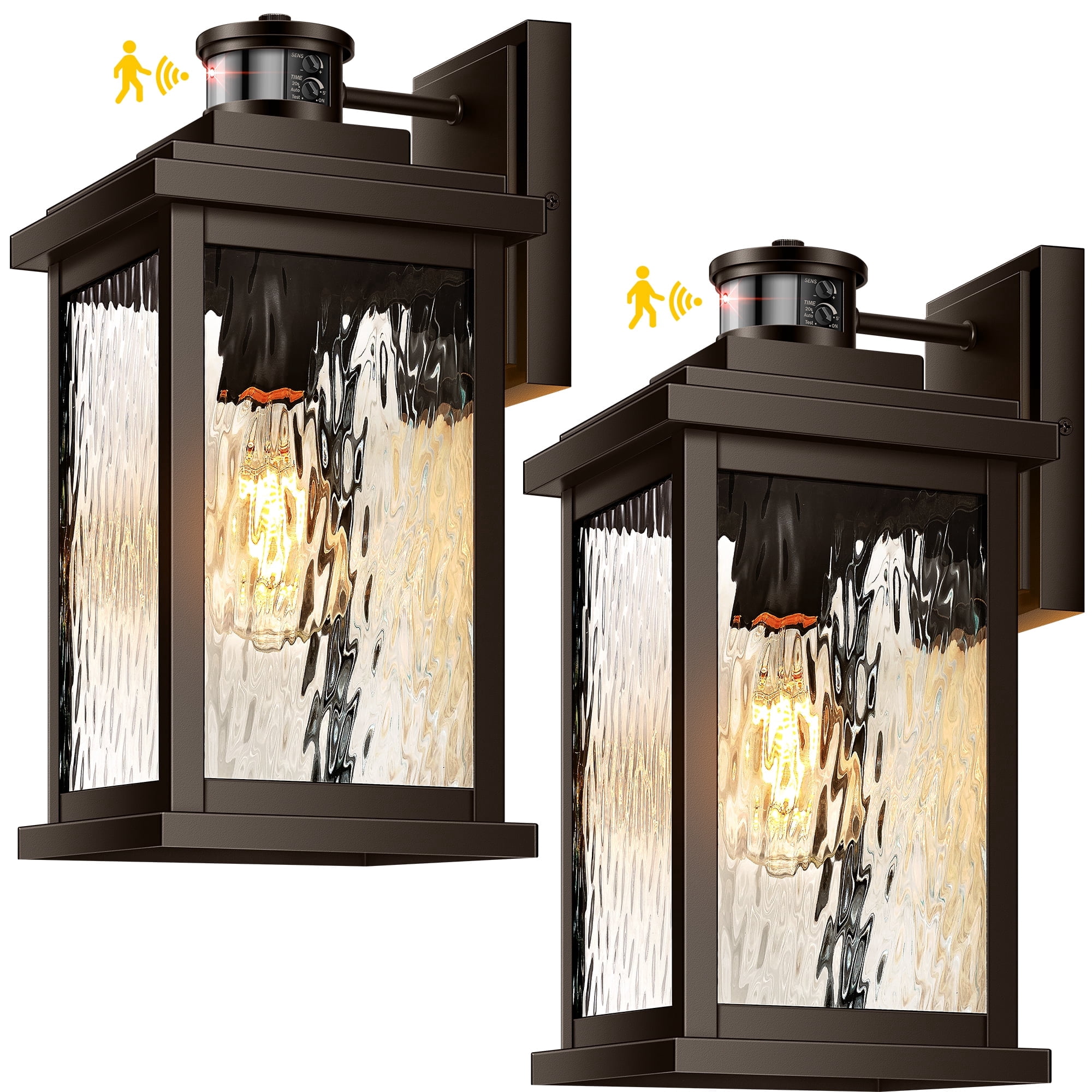 VIANIS 2 Pack Large Motion Sensor Outdoor Lights, Bronze Adjustable ...