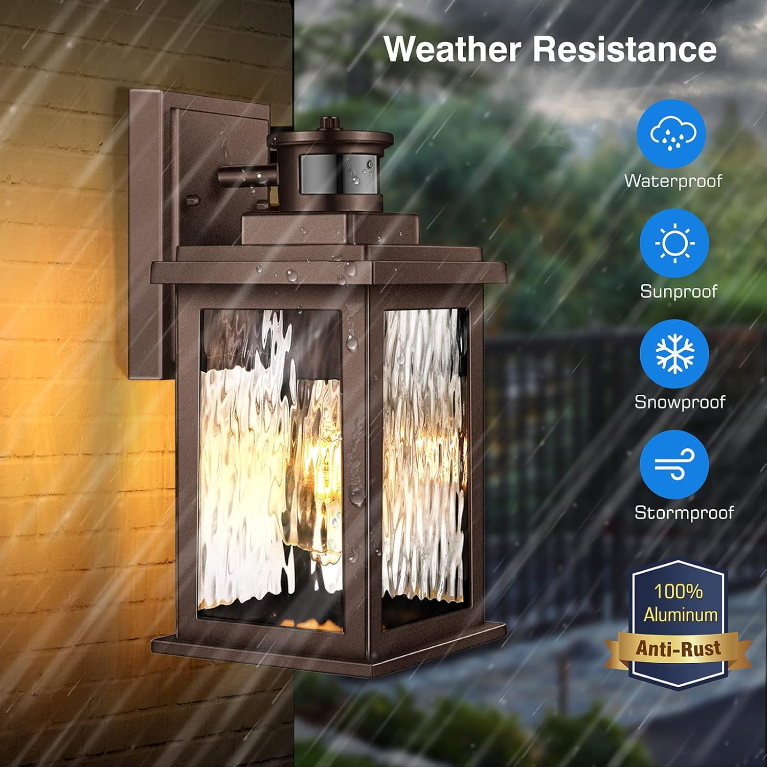 Motion Sensor Outdoor Lights Wall Mount, Dusk to Dawn Exterior Light ...