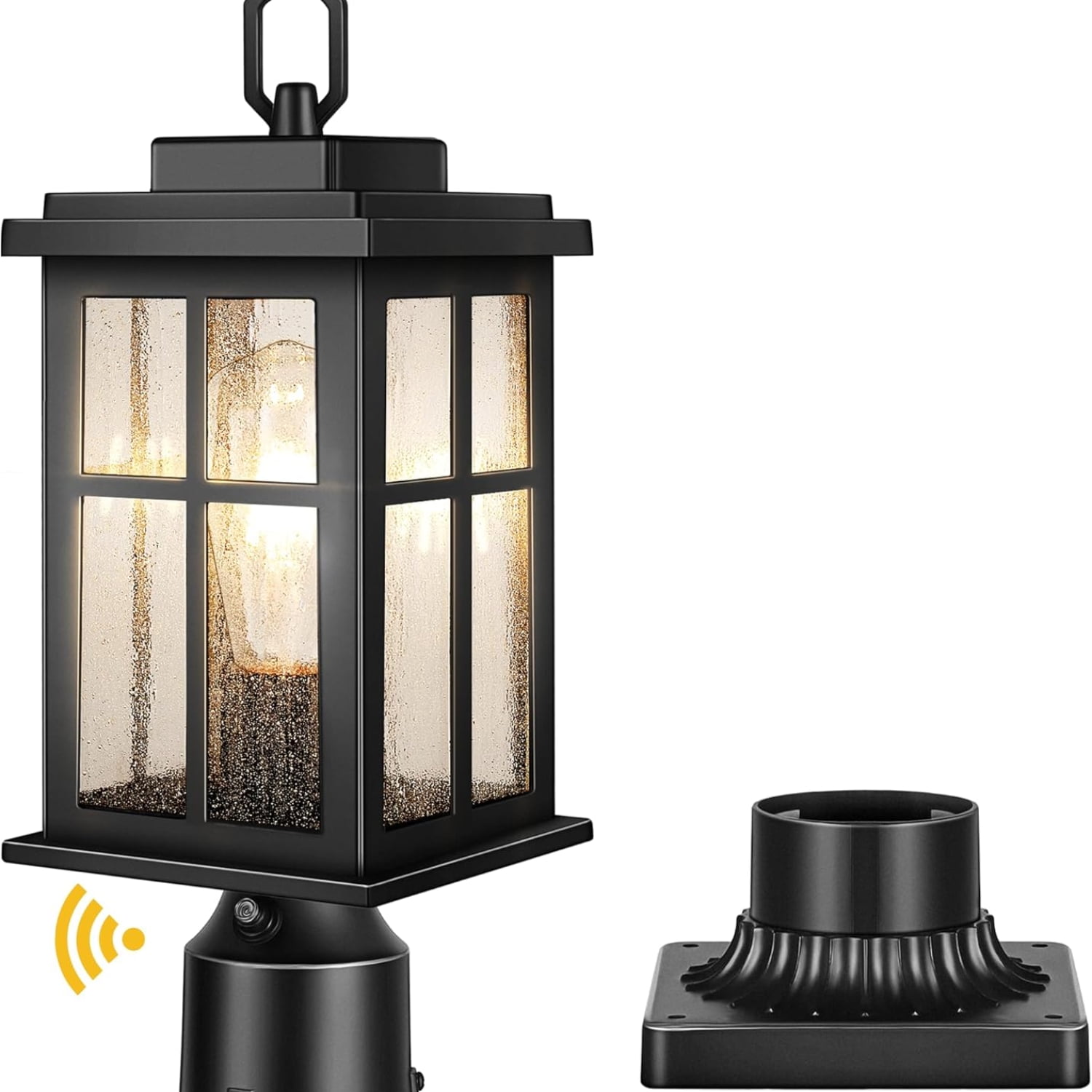 VIANIS Hardwired Dusk to Dawn Outdoor Post Light, Black Outdoor Lamp ...