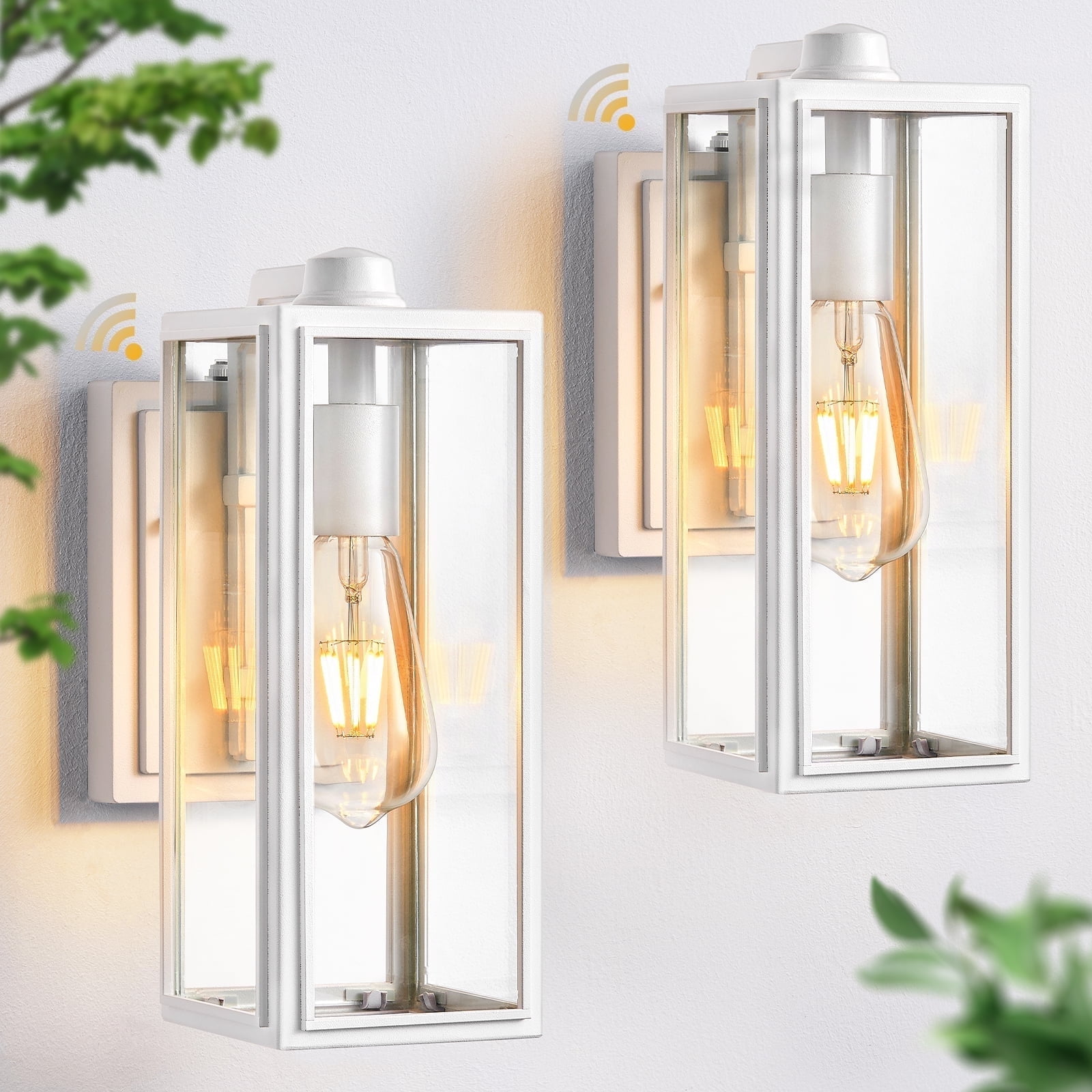 VIANIS 2 Pack White Outdoor Lighting Fixtures, Dusk to Dawn Outdoor ...