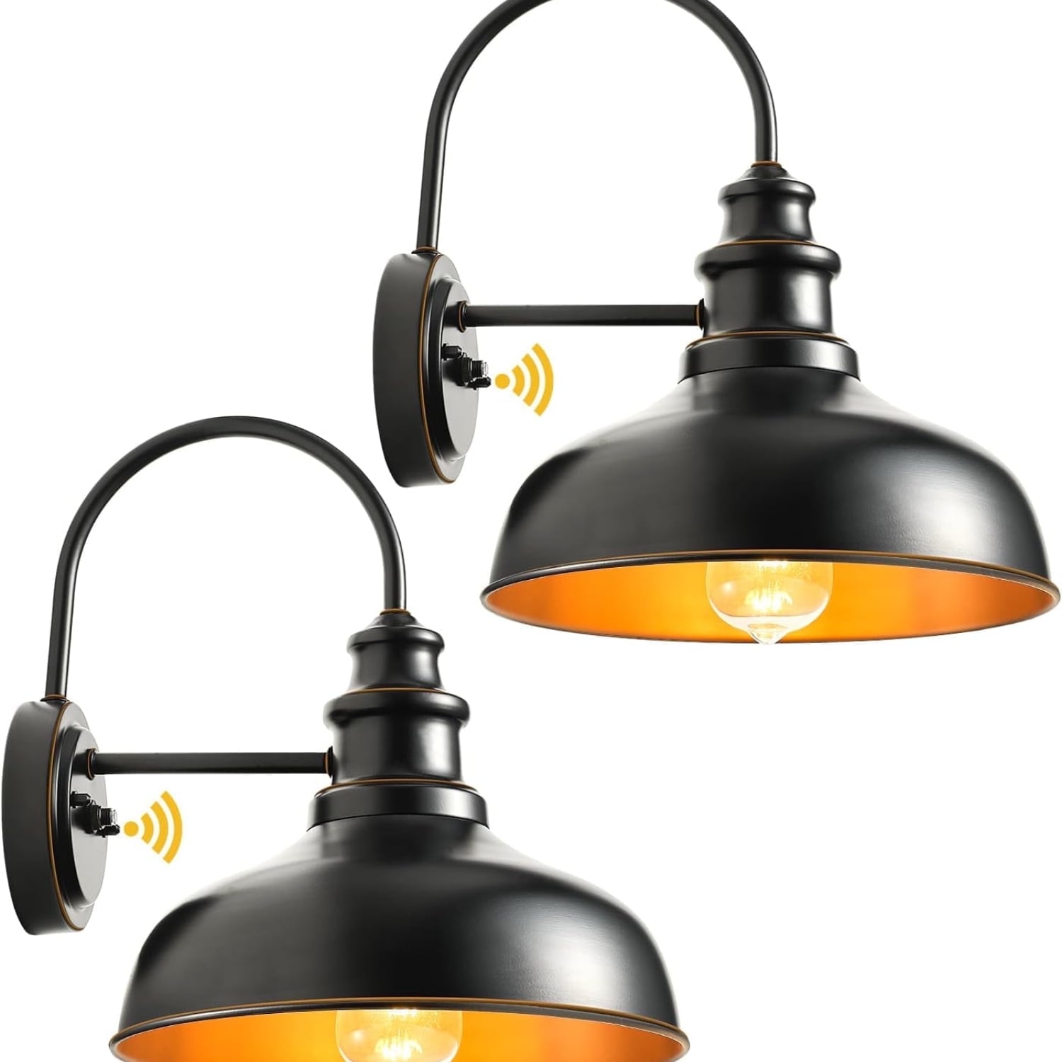 VIANIS Gooseneck Outdoor Light Fixture, 2-Pack Barn Lights Outdoor Dusk ...