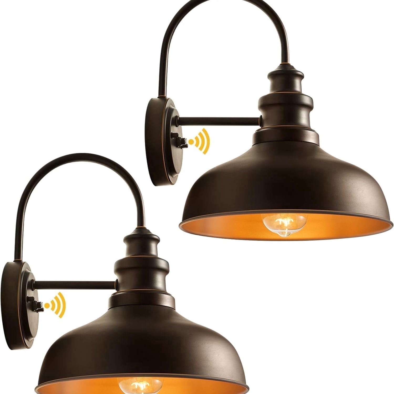 VIANIS Dusk to Dawn Barn Lights Outdoor, 2 Pack Brown Gooseneck Outdoor ...
