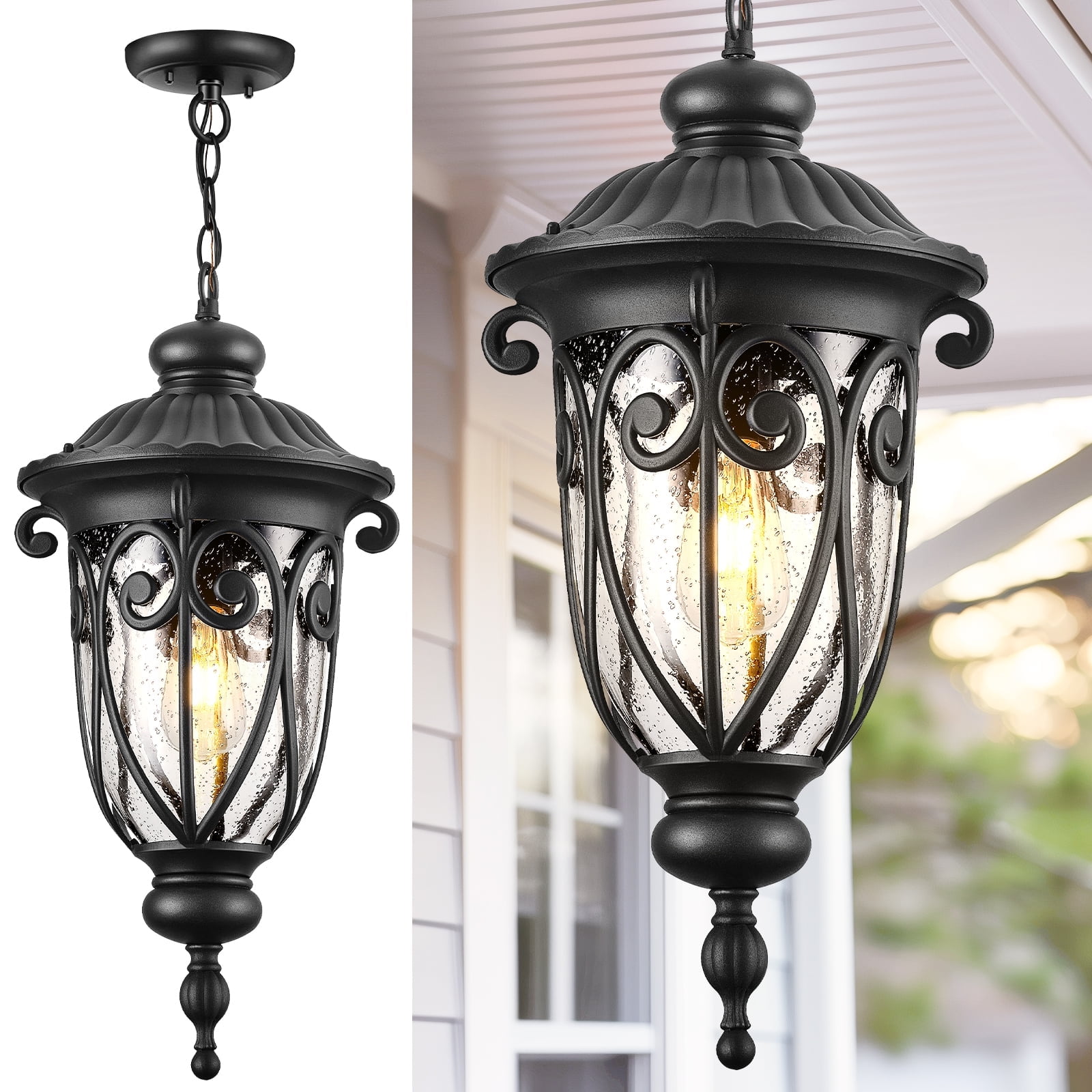 VIANIS Extra Large Outdoor Pendant Lights for Porch, 21.3 in Outdoor ...