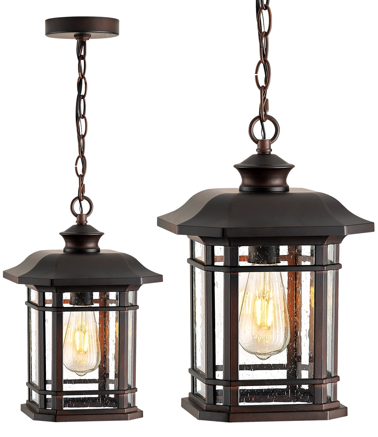 VIANIS Large Outdoor Pendant Lights for Porch, Bronze Hanging Porch ...