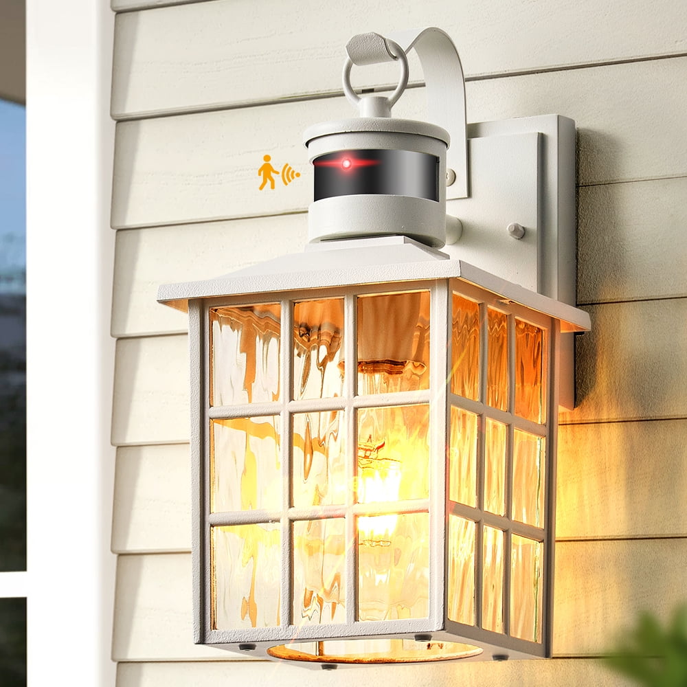 VIANIS Motion Sensor Outdoor Lights, White Dusk to Dawn Wall Lights ...