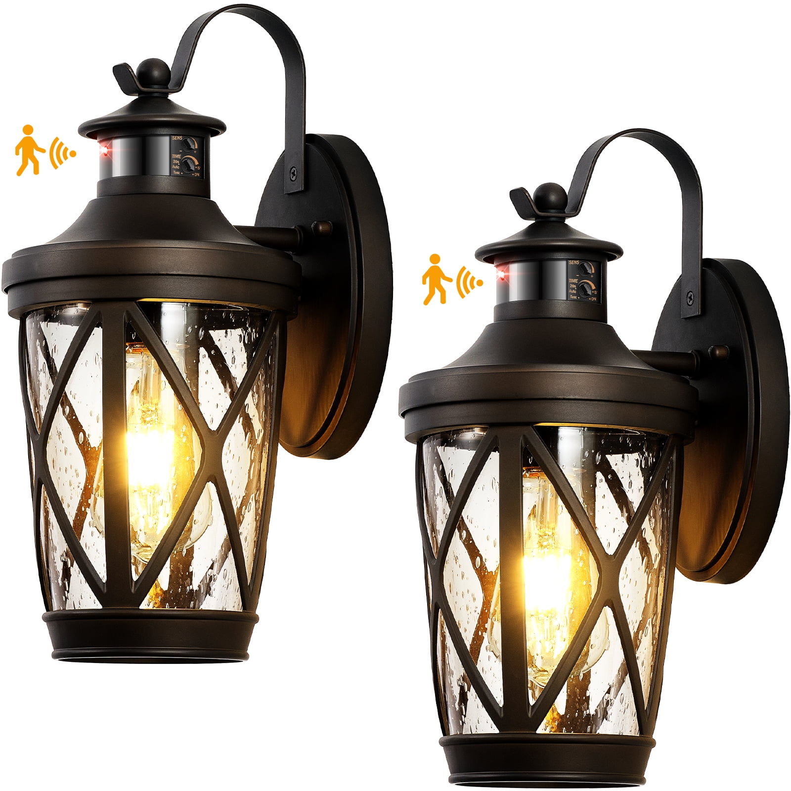 VIANIS Motion Sensor Outdoor Wall Lantern for Porch, Oil Rubbed Bronze ...