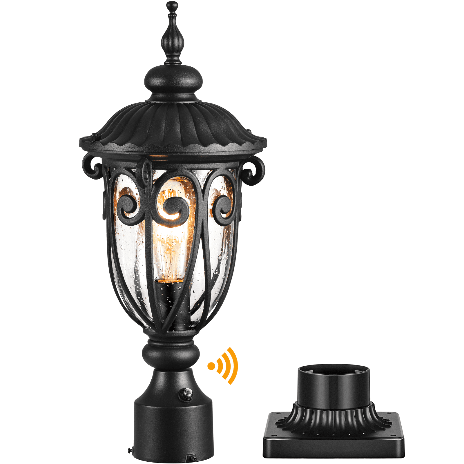 VIANIS Outdoor Post Lights, Black Lamp Posts Outdoor Lighting with Seed ...