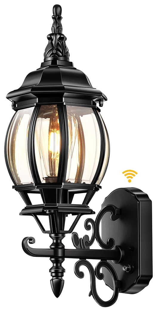 VIANIS Outdoor Wall Light, Black Exterior Porch Light Wall Mount ...