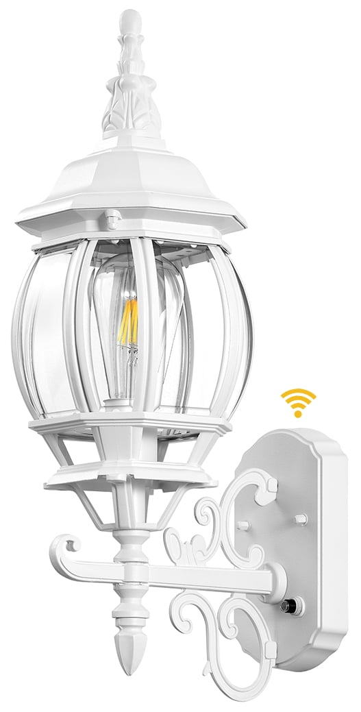 VIANIS Outdoor Wall Sconce, White Dusk to Dawn Outdoor Lighting Wall ...
