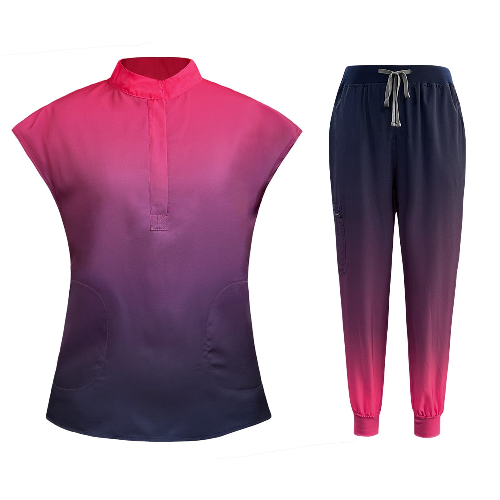 VIAOLI Scrubs Set for Women Nurse Uniform Jogger Set Stretch Top ...