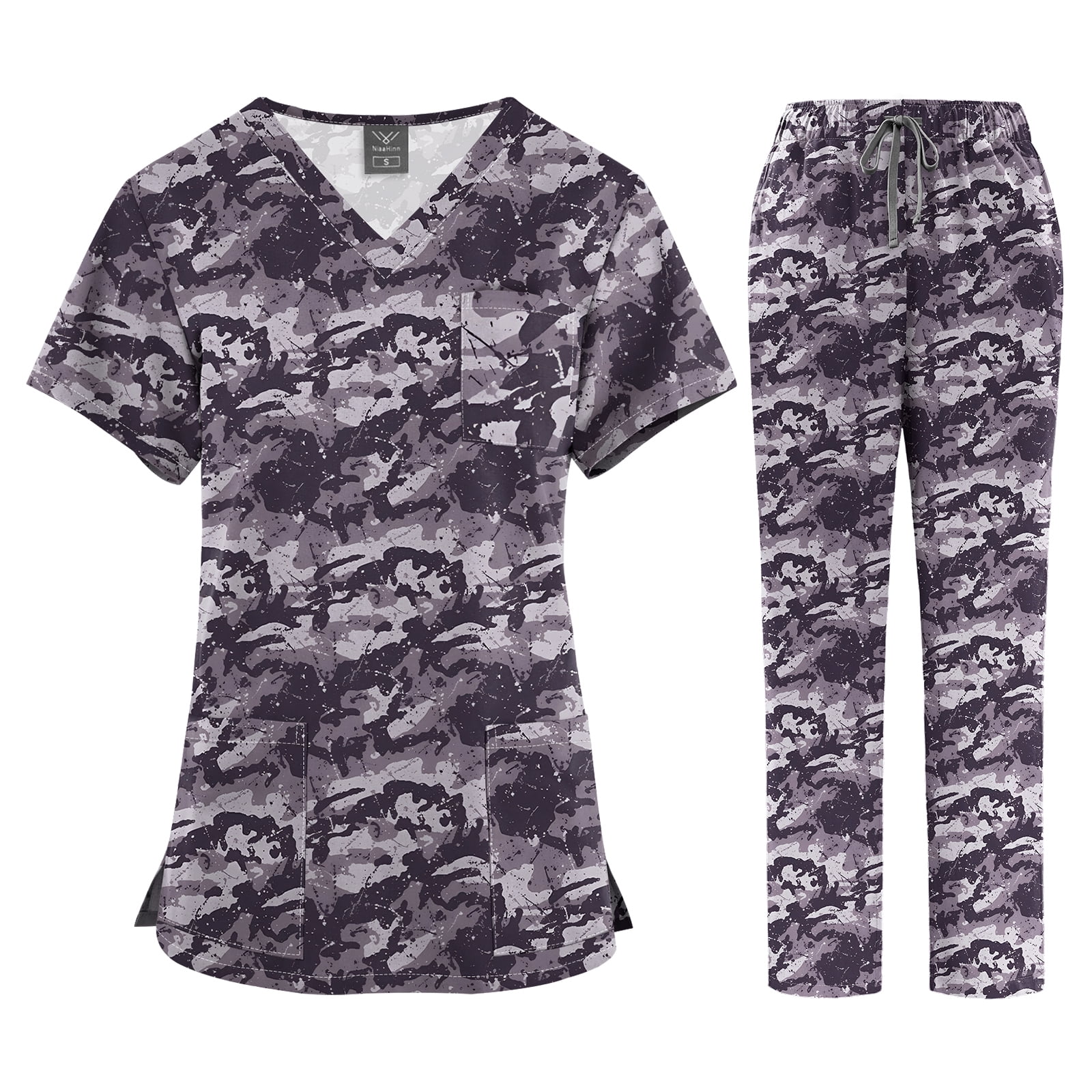 VIAOLI Scrubs Set for Women Nurse Uniform Jogger Set Stretch Top ...
