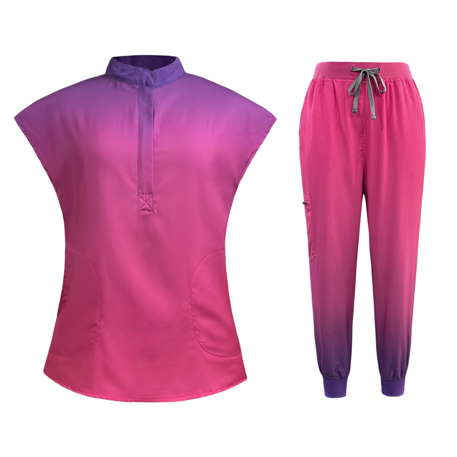 VIAOLI Scrubs Set for Women Nurse Uniform Jogger Set Stretch Top ...