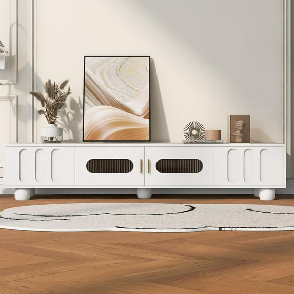 VIBE HAUS Modern TV Stand for 80 Inch TV, 70.9 Inch Entertainment ...