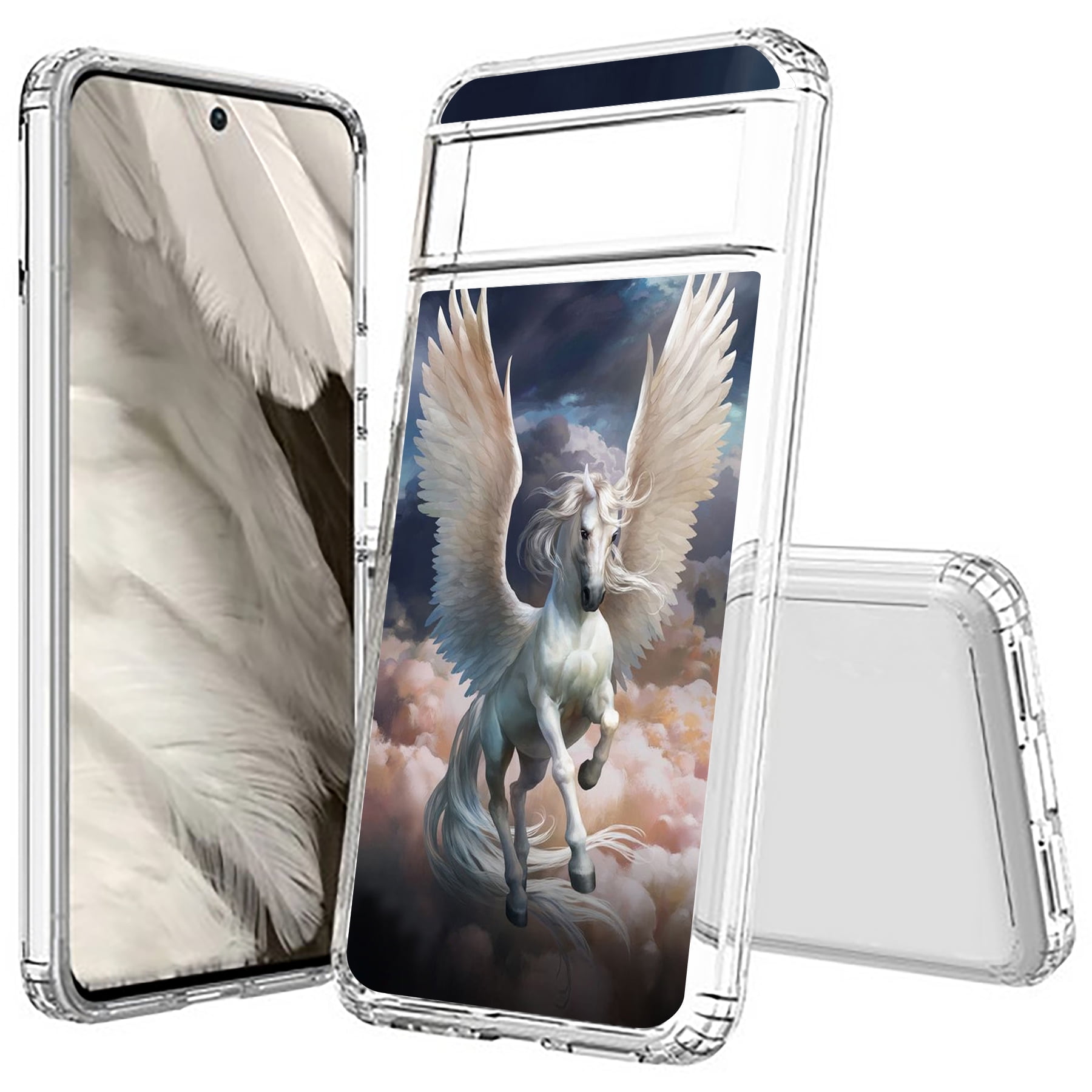 VIBECover Phone Case Compatible for Google Pixel 8a 2024, Total Guard Hybrid Cover, Pegasus ...