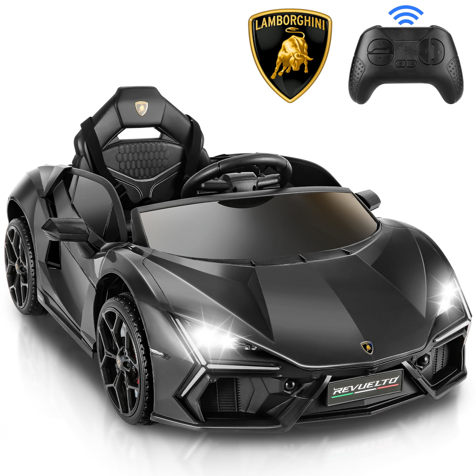 VIBESPARK 12V Licensed Lamborghini Ride on Cars with Remote Control, FM ...