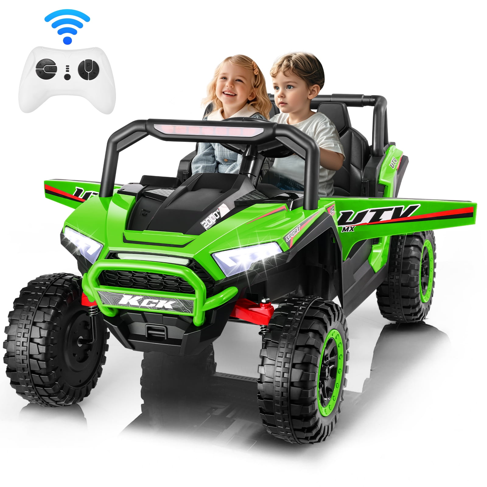 VIBESPARK 24V 2 Seater Ride on Car with Remote Control, Powered Ride on ...