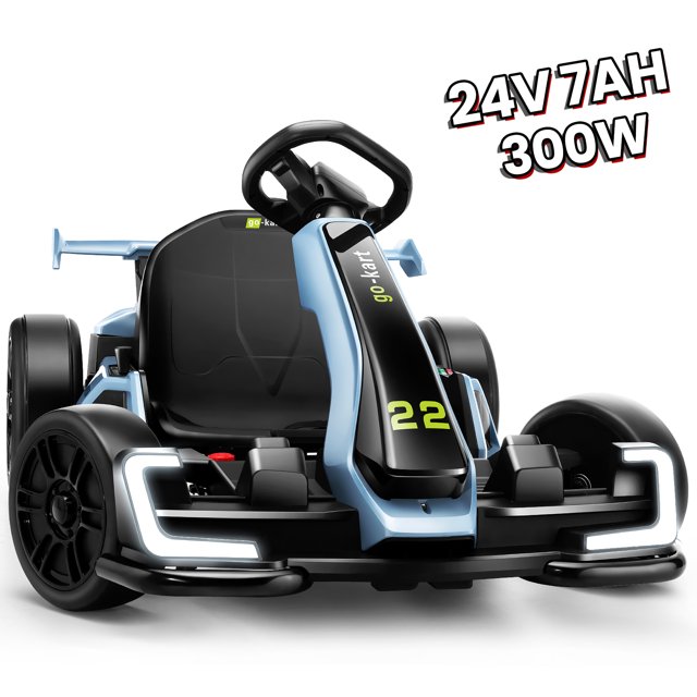 VIBESPARK 24V Kids Electric Go Kart, 300W Powered Ride on Car w/ Length ...