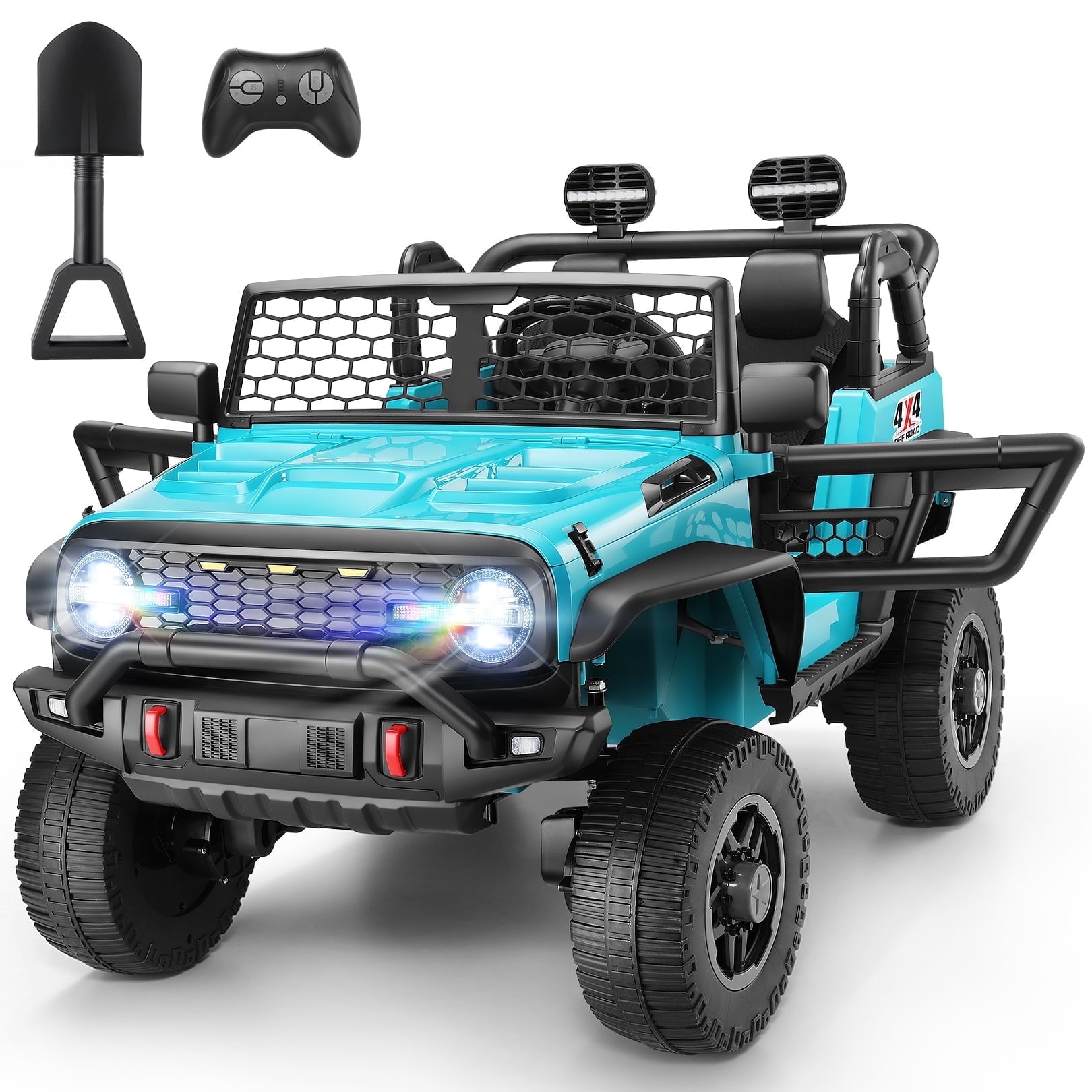 VIBESPARK 24V Powered Ride on Car, 2WD/4WD Switchable Car Truck with ...