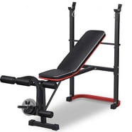 CAP Strength Adjustable Weight Bench, Rack & Leg Extension, 90 lb ...