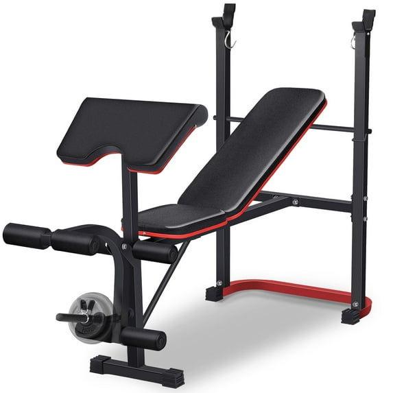 VIBESPARK 660LBS Adjustable Weight Bench Set with Preacher Curl Pad and ...