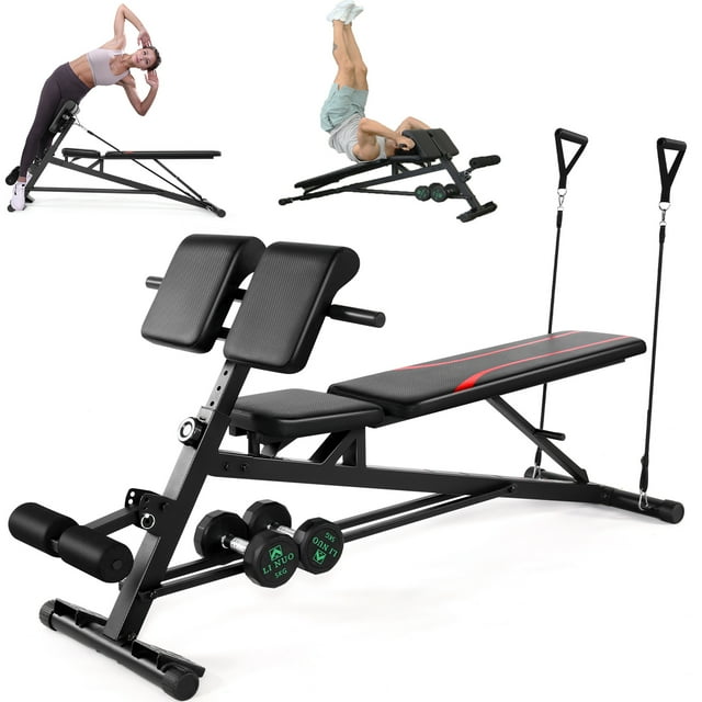 VIBESPARK 900LBS Adjustable Weight Bench Press for Home Gym Bench, 4 in ...