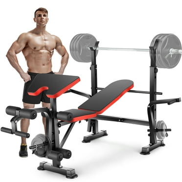 Weider Attack Olympic Utility Bench with 610 Lb. Total Weight Capacity ...