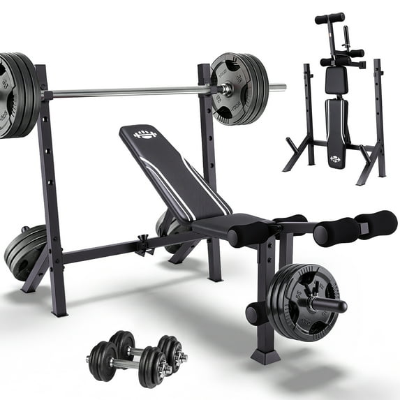VIBESPARK Adjustable Folding Weight Bench, 900Lbs Capacity, 5-in-1 ...
