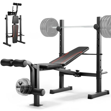 Fostoy 770lbs Weight Set, Press With Squat Rack Adjustable Workout ...