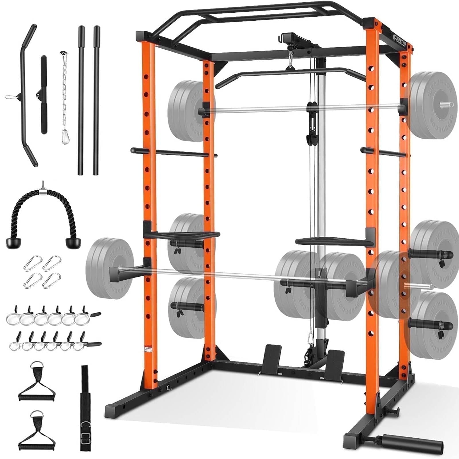 VIBESPARK Power Cage Smith Machine, 1600LBS Capacity Multi-Function ...